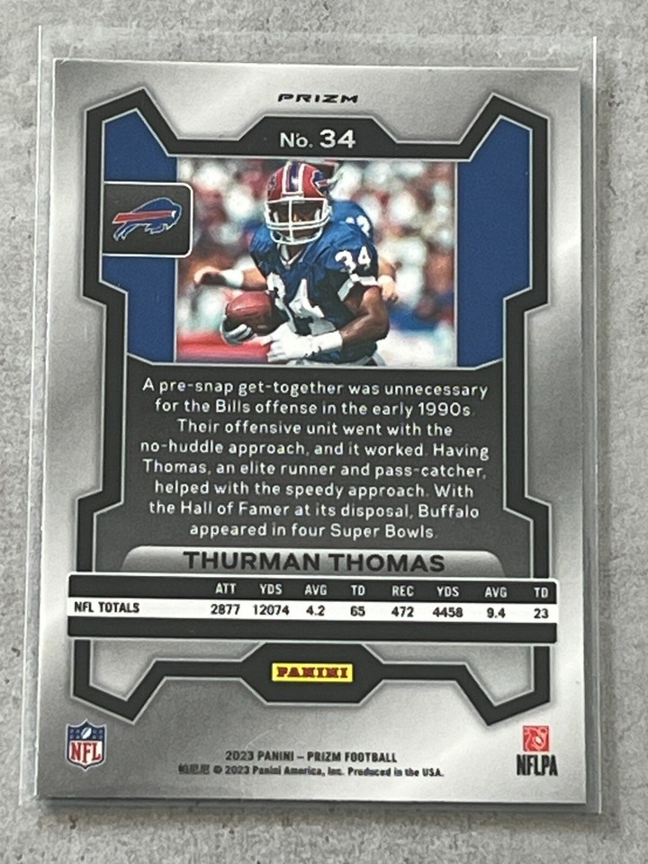 2023 Prizm Thurman Thomas SP Black & White Checkerboard #34 Buffalo ...