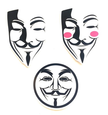 V For Vendetta Mask Guy Fawkes Guitar Car Skateboard Laptop Luggage ...