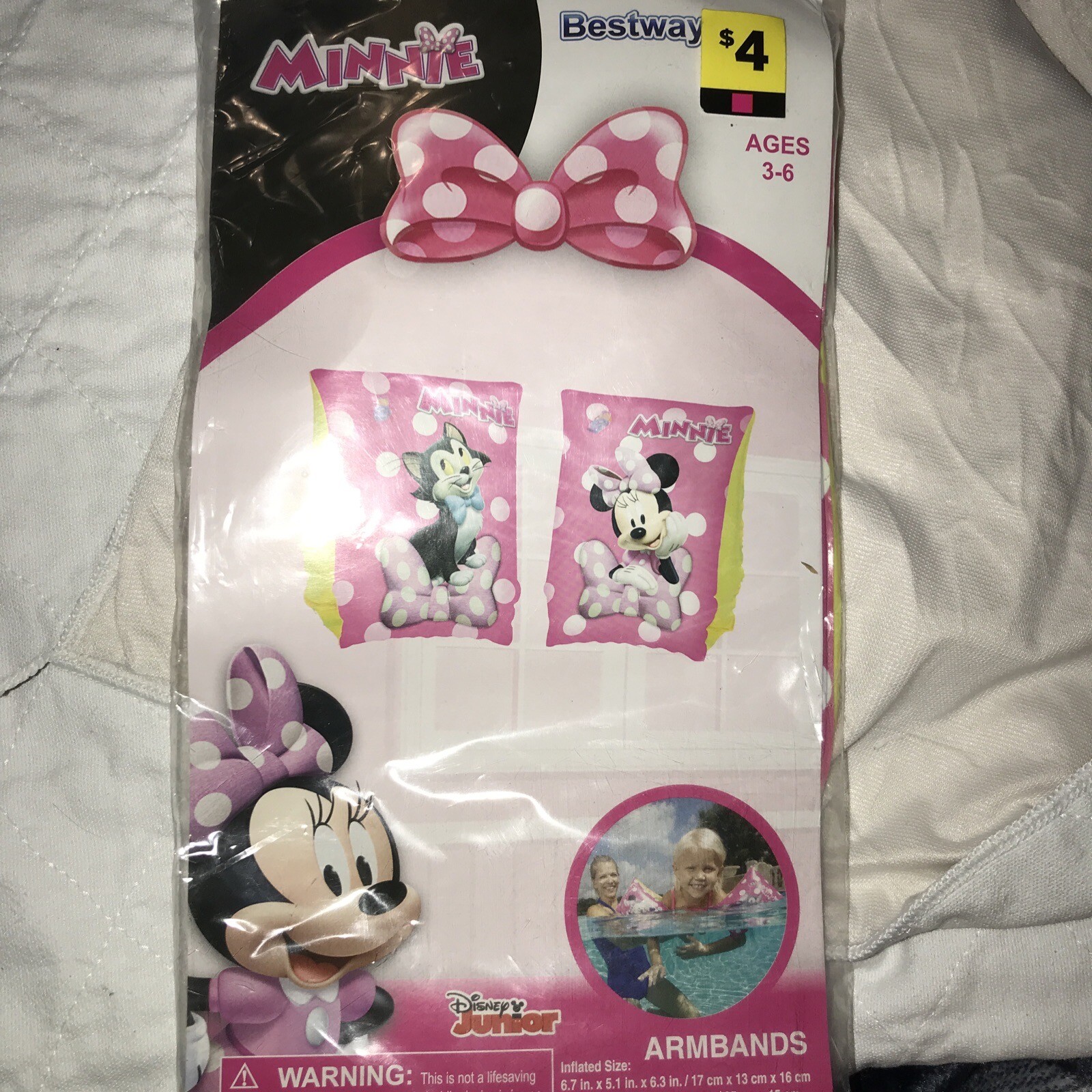 Disney Minnie Mouse Arm Bands Ages 3-6 Kids Inflatable Floaties ...