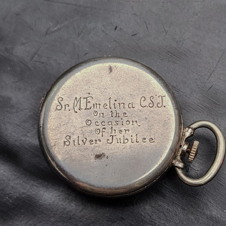 Helbros Sterling Silver Pocket Watch Vintage Small Parts/Repair ...