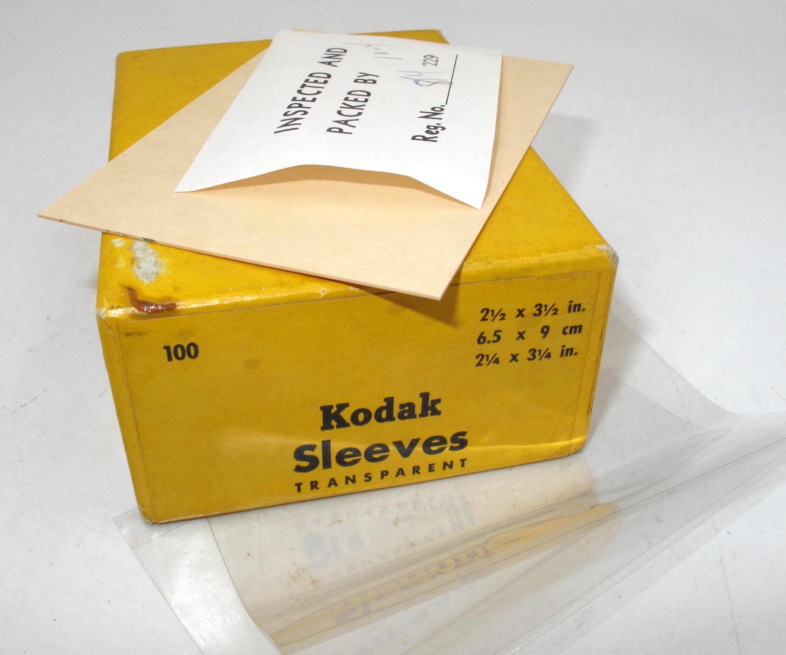 *UNUSED* BOX of KODAK NEGATIVE SLEEVES FOR 2.5"x3.5" NEGS-TRANSPARENT ...