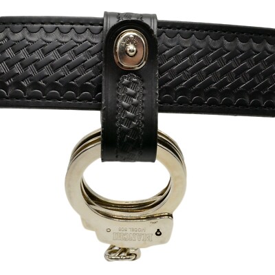 Perfect Fit Basketweave Leather Handcuff Strap Holder Safety Snap ...