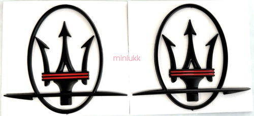 RBLACK 2 SIDE REAR PANEL LOGO BADGE FIT MASERATI GHIBLI QUATTROPORTE ...