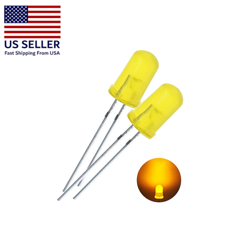 Light Emitting Diodes (25) Yellow 5mm Round Diffused LEDs 762765127827 ...