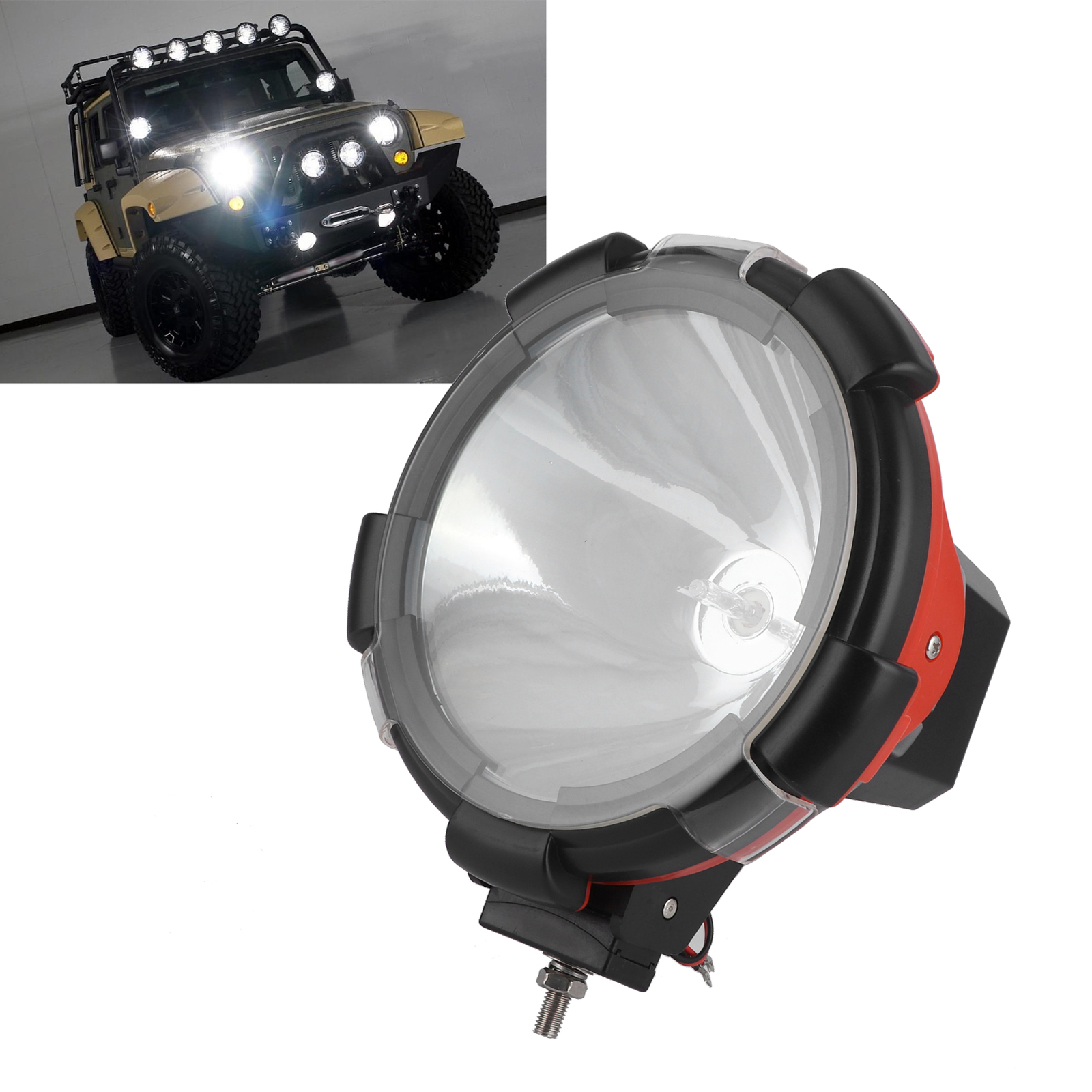 12V 200W 9in Car LED Headlight Xenon HID Spotlights OffRoad Searchlight ...