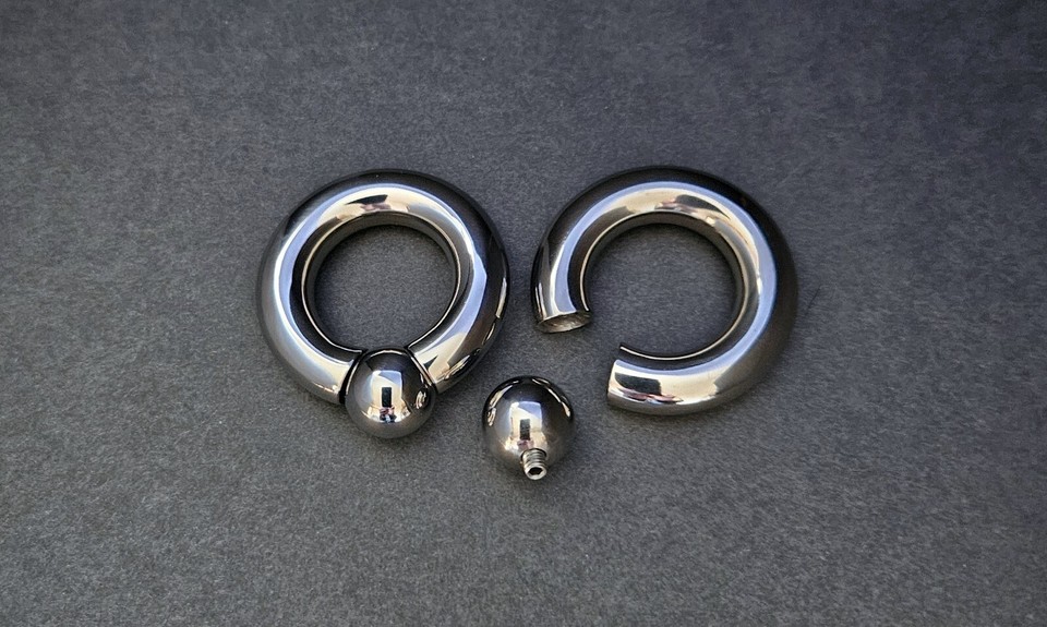 HEAVY LARGE GAUGE PRINCE ALBERT BCR SCREW IN EASY FIT RING PA NIPPLE ...