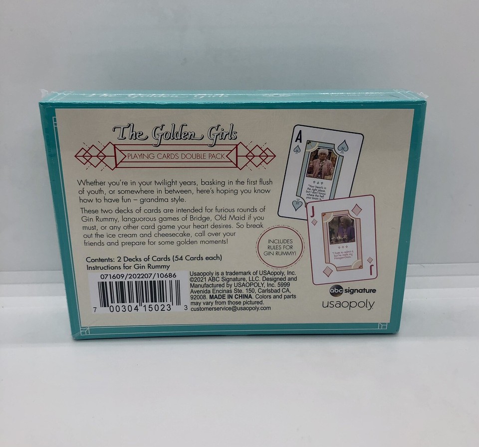 NEW Golden Girls Playing Cards Double Pack - Gin Rummy - Sealed - 2021 ...