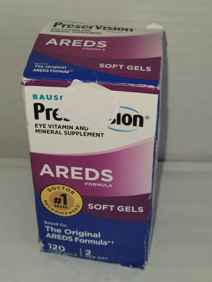Areds Formula PreserVision 120 Soft Gels Eye Vitamin Mineral Supplement ...