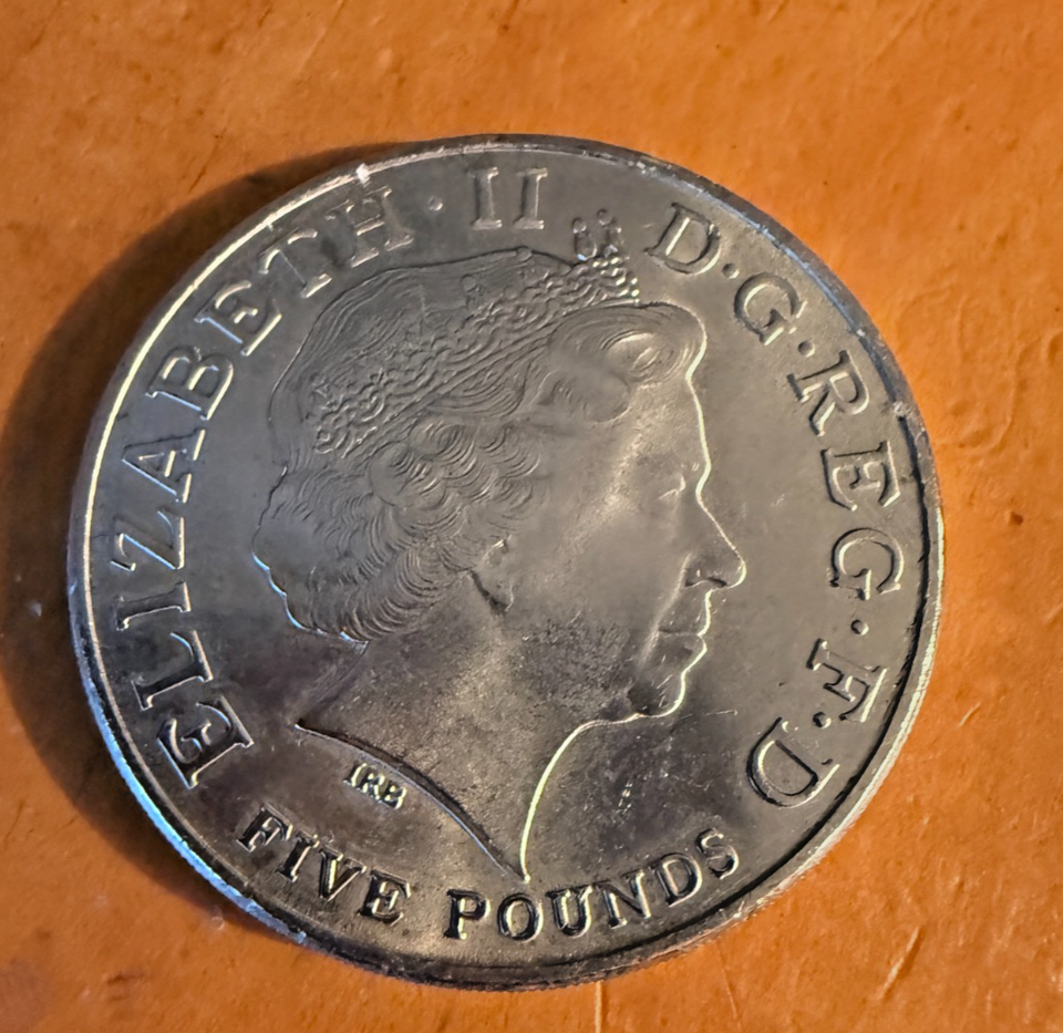 2005 UK £5 Five Pound Coin Battle of Trafalgar Bicentenary Elizabeth II ...