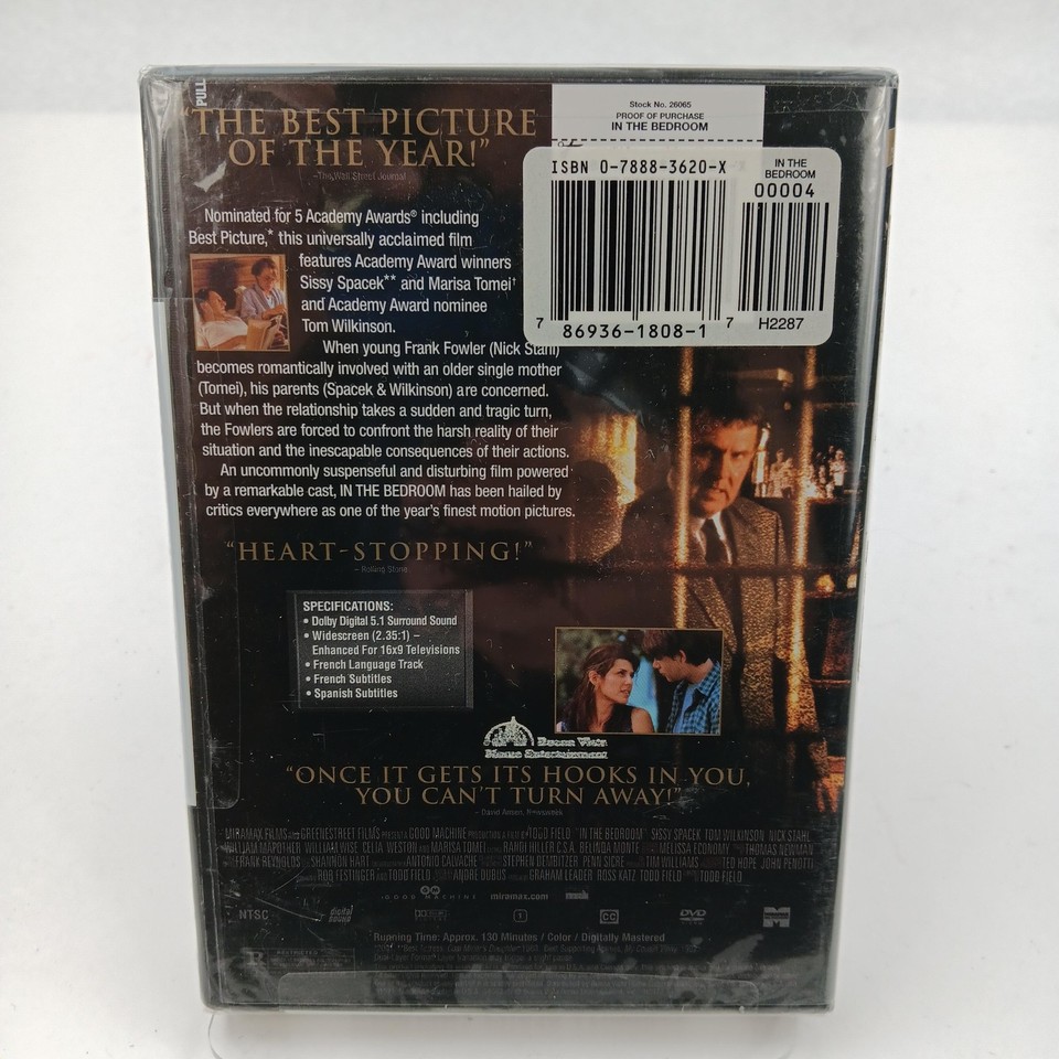 In The Bedroom DVD Movie Sissy Spacek Tom Wilkinson Nick Stahl Tomei ...