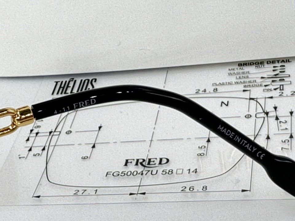 Fred Rimless Double Lenght Bicolor Gold Planted Ref. FG50047 100% ...