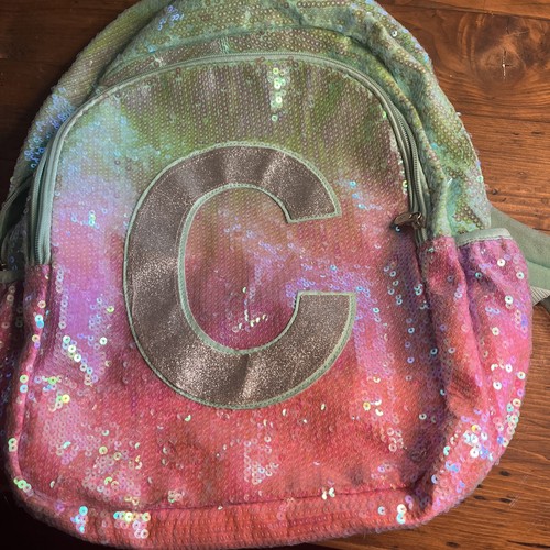 Justice Backpack Sequin - Initial Letter C | eBay