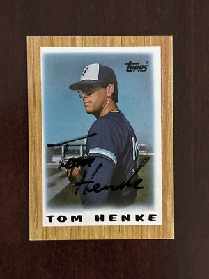 1987 Topps Leaders #76 Tom Henke AUTO Autograph Signed Toronto Blue ...