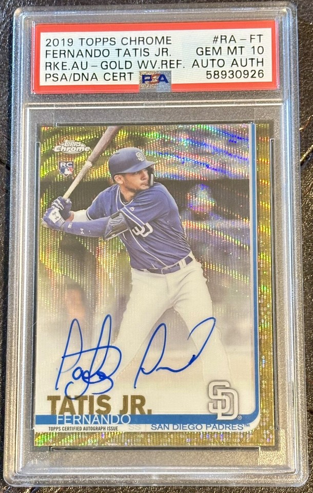 2019 Topps Chrome Auto Gold Wave Refractor Fernando Tatis Jr PSA 10 RC ...