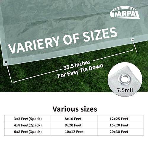 4X8(2Pack) Semi Clear White Tarp Waterproof Green House Cover with ...