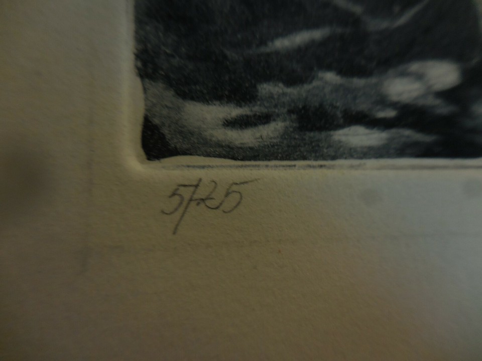Lmtd-Edition 5/25 Abstract Steel Engraving "Evangeline H.W. Longfellow ...