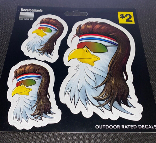 Rare Sunglass Eagle with Mullet ( Jim Harbaugh) Sticker Decals Set ...