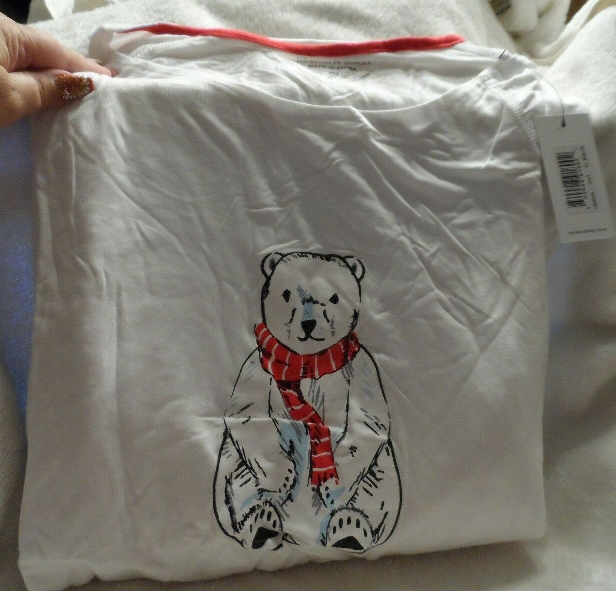 Vera Bradley Wanna be a Bear night shirt Bright White Size X-Large | eBay