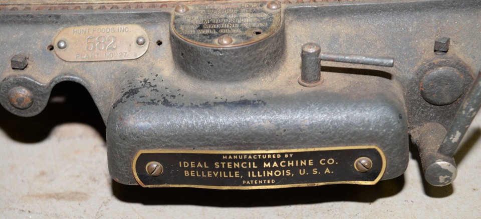 Vintage cast iron Ideal stencil machine No 3 collectible industrial ...