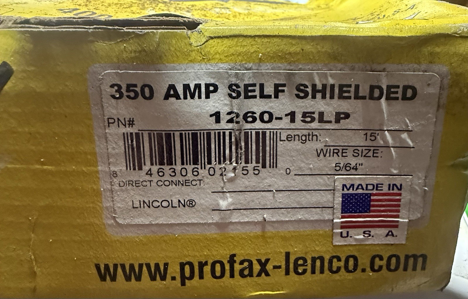 Profax Lenco Platinum Series Lincoln 350 Amp 15' Long Flux Cored ...