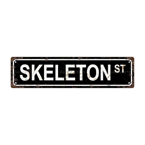 1pc, SKELETON ST" Funny Metal Tin Sign (15.75" x 3.94" / 40 x 10cm ...