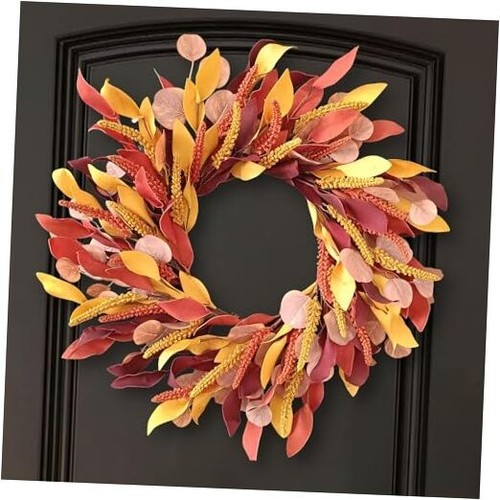 Gold Wheat Wreath 24 inch Fall Wreaths for Front Door, Autumn Wreath ...