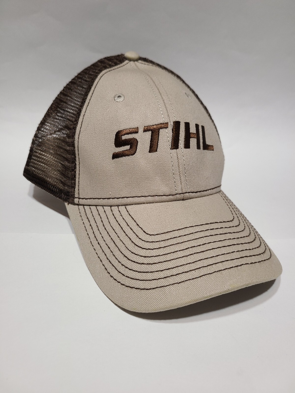 Stihl Chainsaw Trucker Hat Brown Logo Cap Official Ou… - Gem