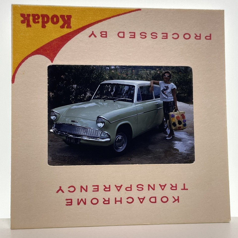 35mm Slide Vintage 60s Woman Posed With European Classic Car | eBay