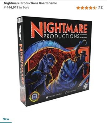 Trick or Treat Studios Board Game Nightmare Productions Box (Brand New ...