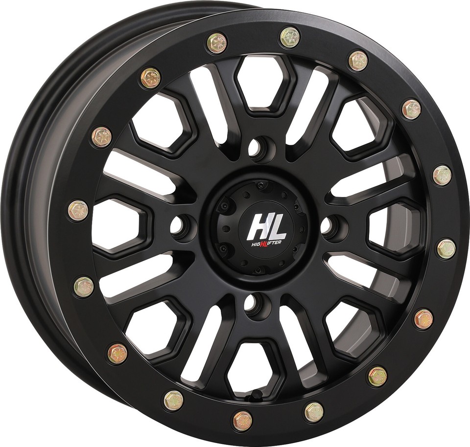 4 ATV/UTV Wheels Set 14in High Lifter HL23 Beadlock Mt Blk Blue 4/137 5 ...
