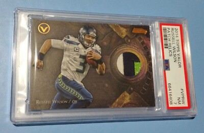 2014 Topps Valor #RW Russell Wilson 3 Color Patch Card PSA Graded 7 NM ...