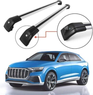 2Pcs Fits for Audi Q3 2019-2024 Lockable Roof Rack Rail Cross Bars ...