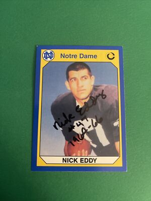 NICK EDDY Signed/ Autographed Notre Dame Football Card / NICE | eBay