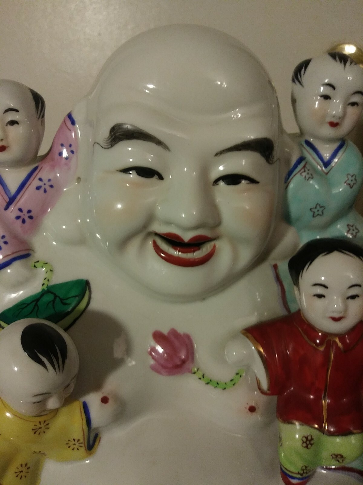 XL Vtg Porcelain Fertility Buddha with Climbing Children 12"H 9 lb | eBay