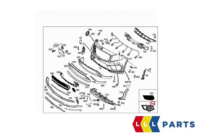 Mercedes-Benz GLA X156 Front Bumper Right Grille Cover A1568858800 ...