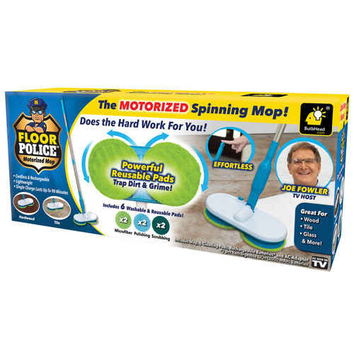 Floor Police Cordless Motorized Spin Mop by BulbHead New in box ...