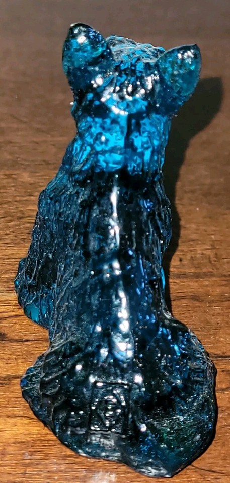 Boyd Scottie Dog Art Glass Blue Teal "Blue Flame" Duke Crystal, Vintage ...