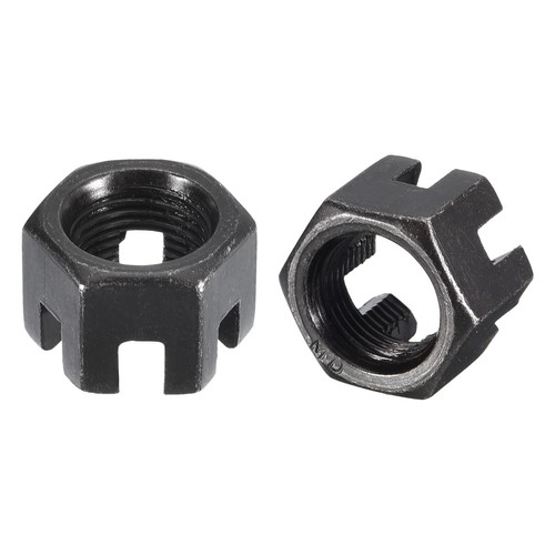 Hexagon Slotted Nuts with Fine Thread, M27 x 1.5mm GB58 Carbon Steel ...