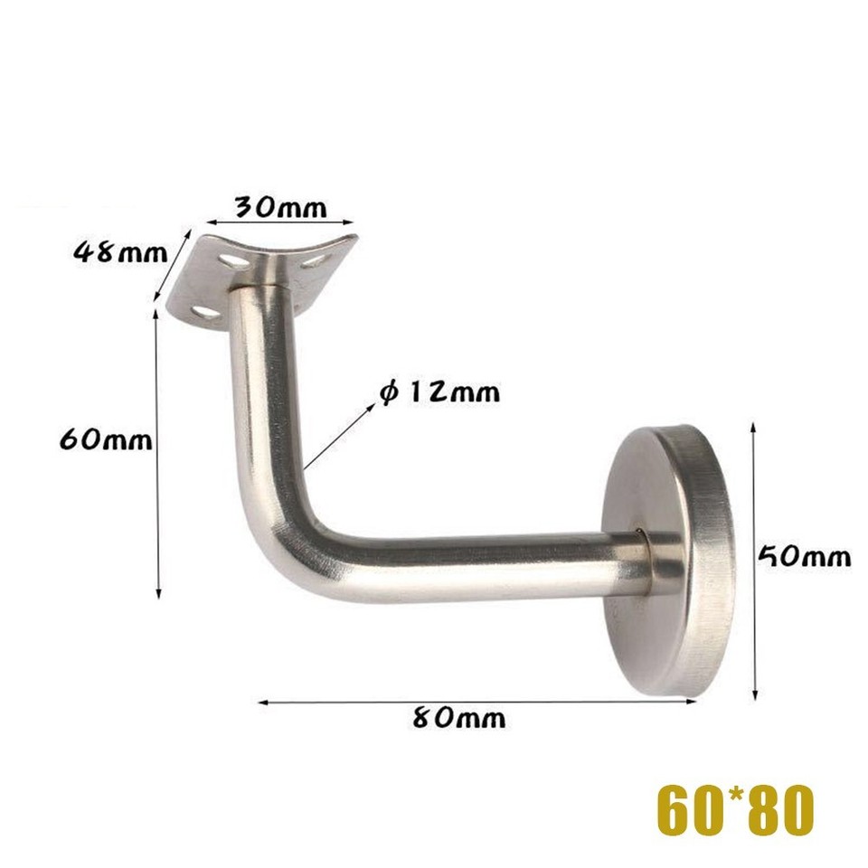 Solid Stainless Steel Handrail Bracket Wall Support Rail Balustrade ...