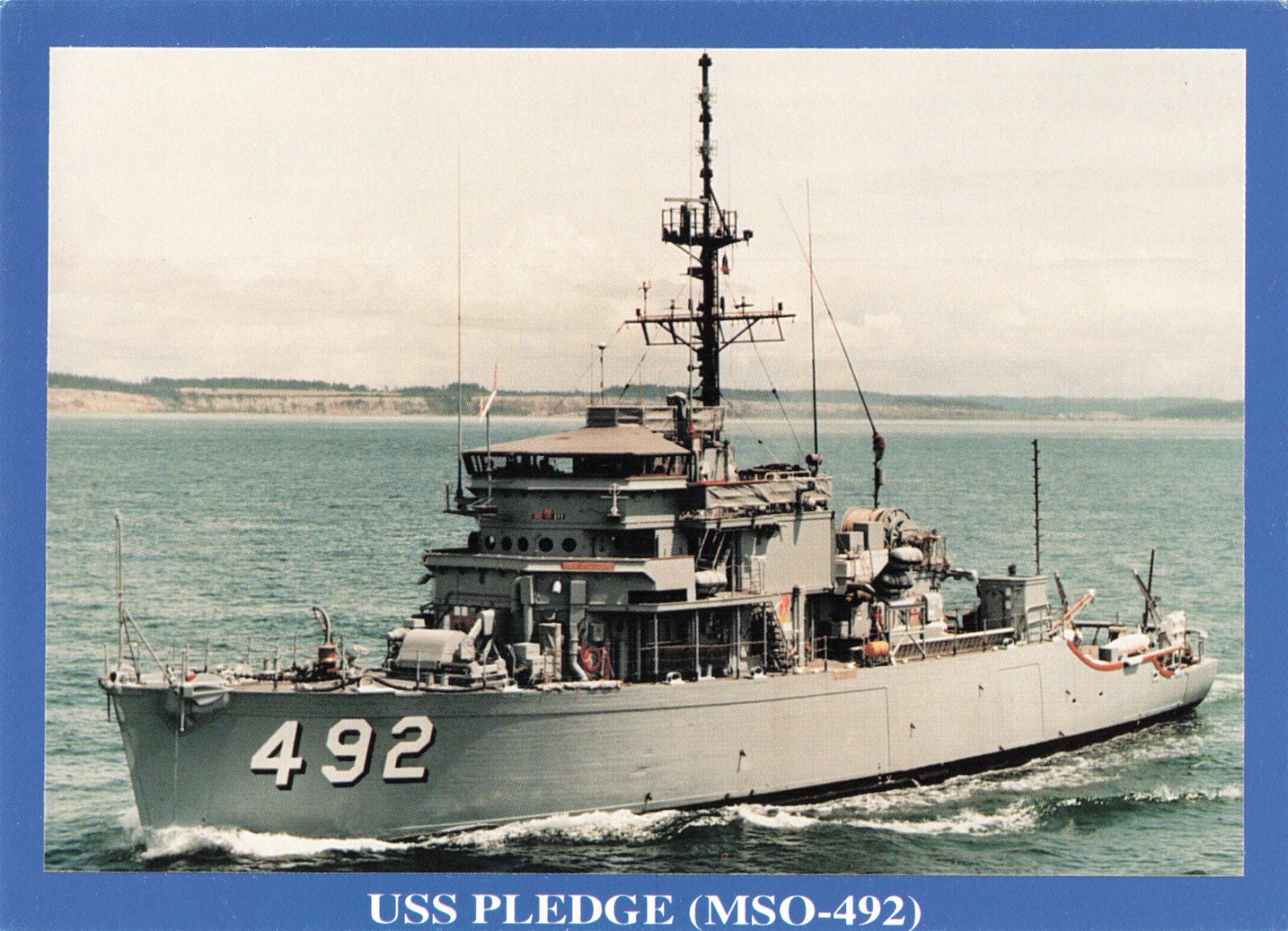Postcard USS Pledge MSO-492 Minesweeper | eBay