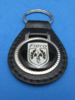 PONTIAC FIERO AUTO LEATHER KEYCHAIN KEY CHAIN RING FOB WHITE/GOLD ON ...