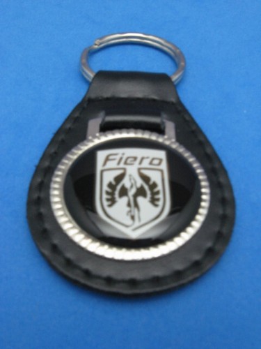 PONTIAC FIERO AUTO LEATHER KEYCHAIN KEY CHAIN RING FOB WHITE/GOLD ON ...
