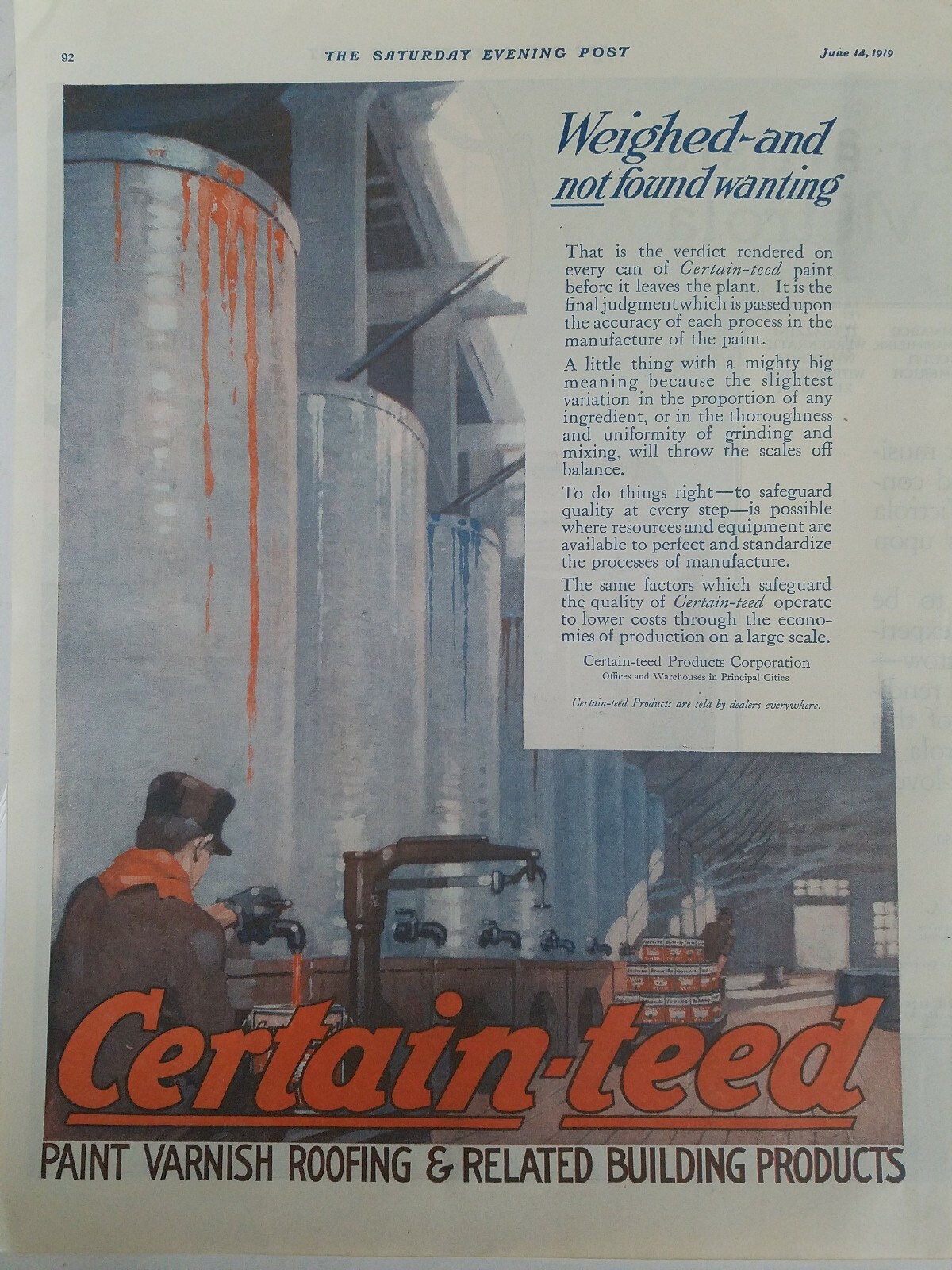 1919 Certain-Teed Products Corporation weighed not found wanting ...