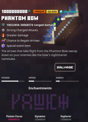 Minecraft Dungeons - Phantom Bow Unique Gilded (Xbox)(PS4)(Switch)(PC ...