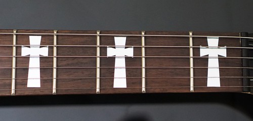 Tony Iommi Cross CHROME DOTBUSTER Fretboard Marker Inlay Decals for ANY ...