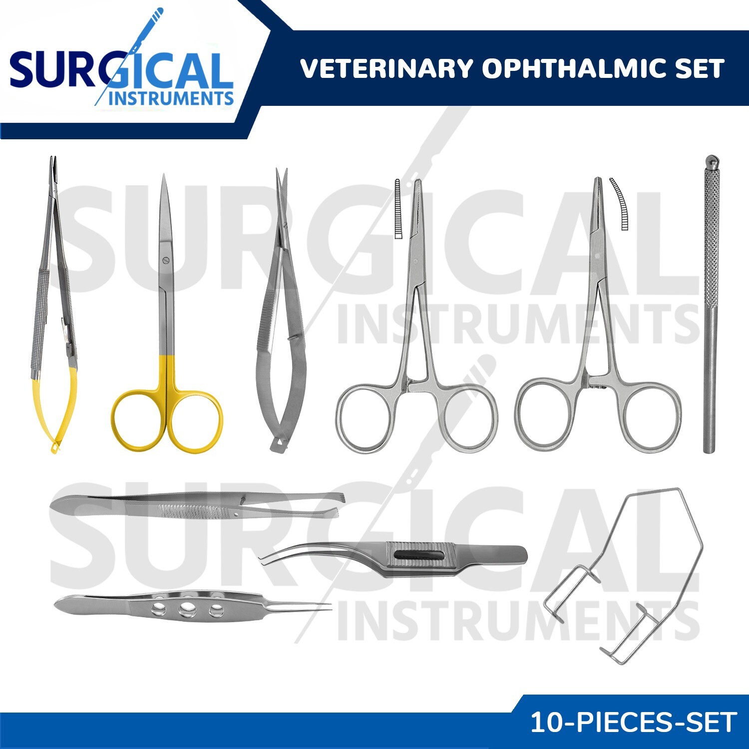 10 Pcs Veterinary Ophthalmic Set German Grade Surgical Instruments Kit ...