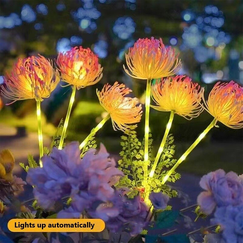 Solar Garden Lights Flower Outdoor Waterproof LED Flower Stake Lamp ...