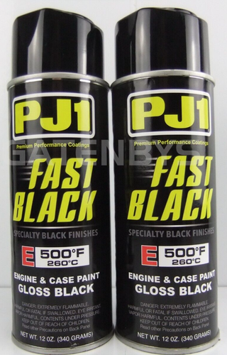 2x PJ1 USA Gloss Black Engine Case High Temp Motorcycle Paint Head ...