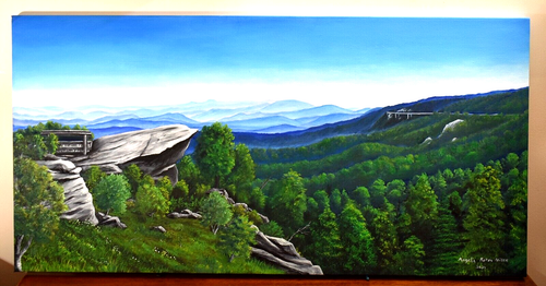 Rough Ridge Overlook-Viaduct Bridge Blue Ridge North Carolina Oil ...