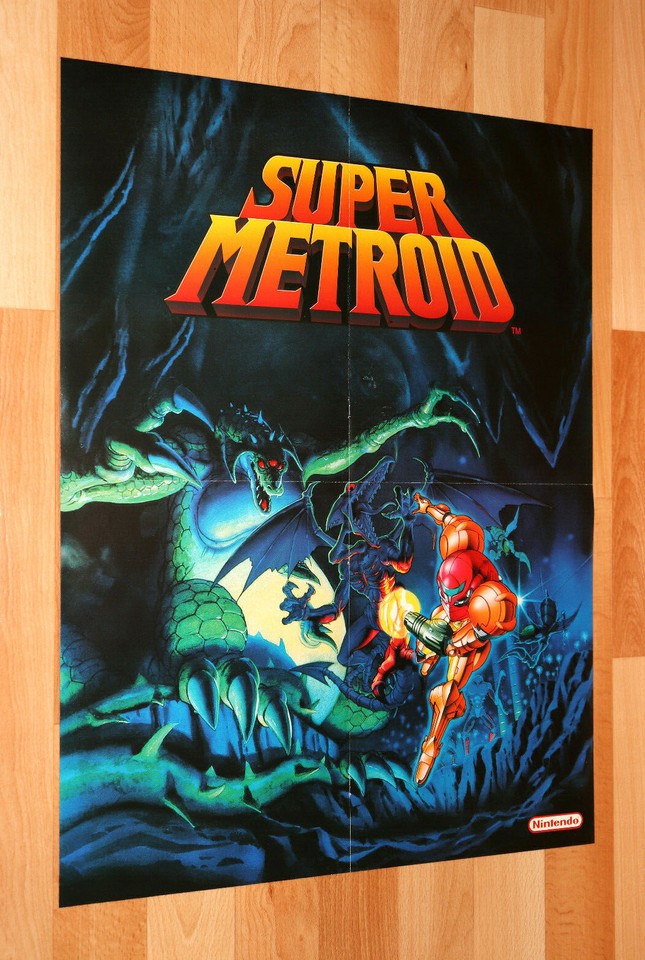 1994 Super Metroid Nintendo SNES Vintage very rare Poster 55x42cm | eBay